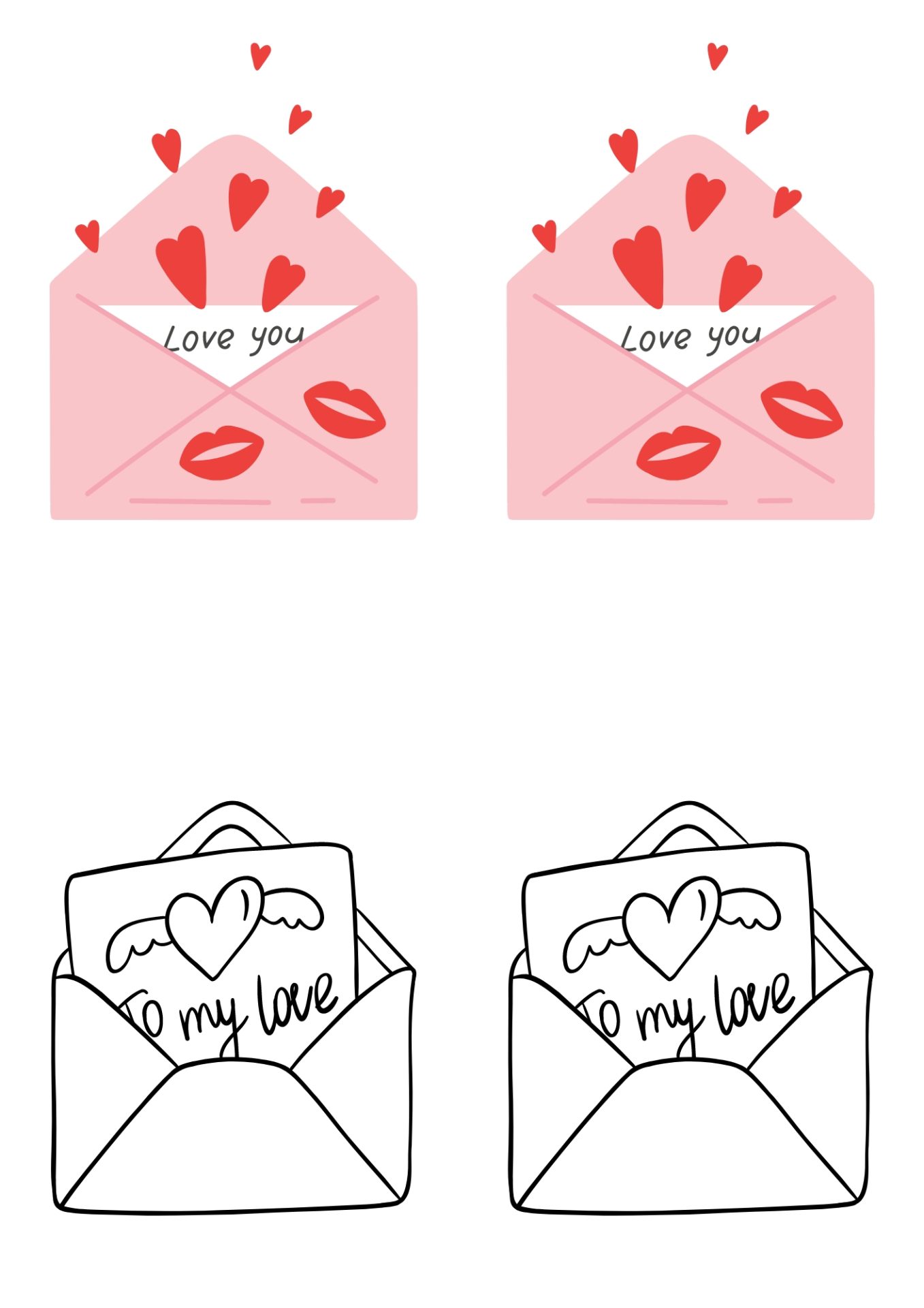 Foldable Printable Valentine's Day Cards Valentines Day Cards Printable ...