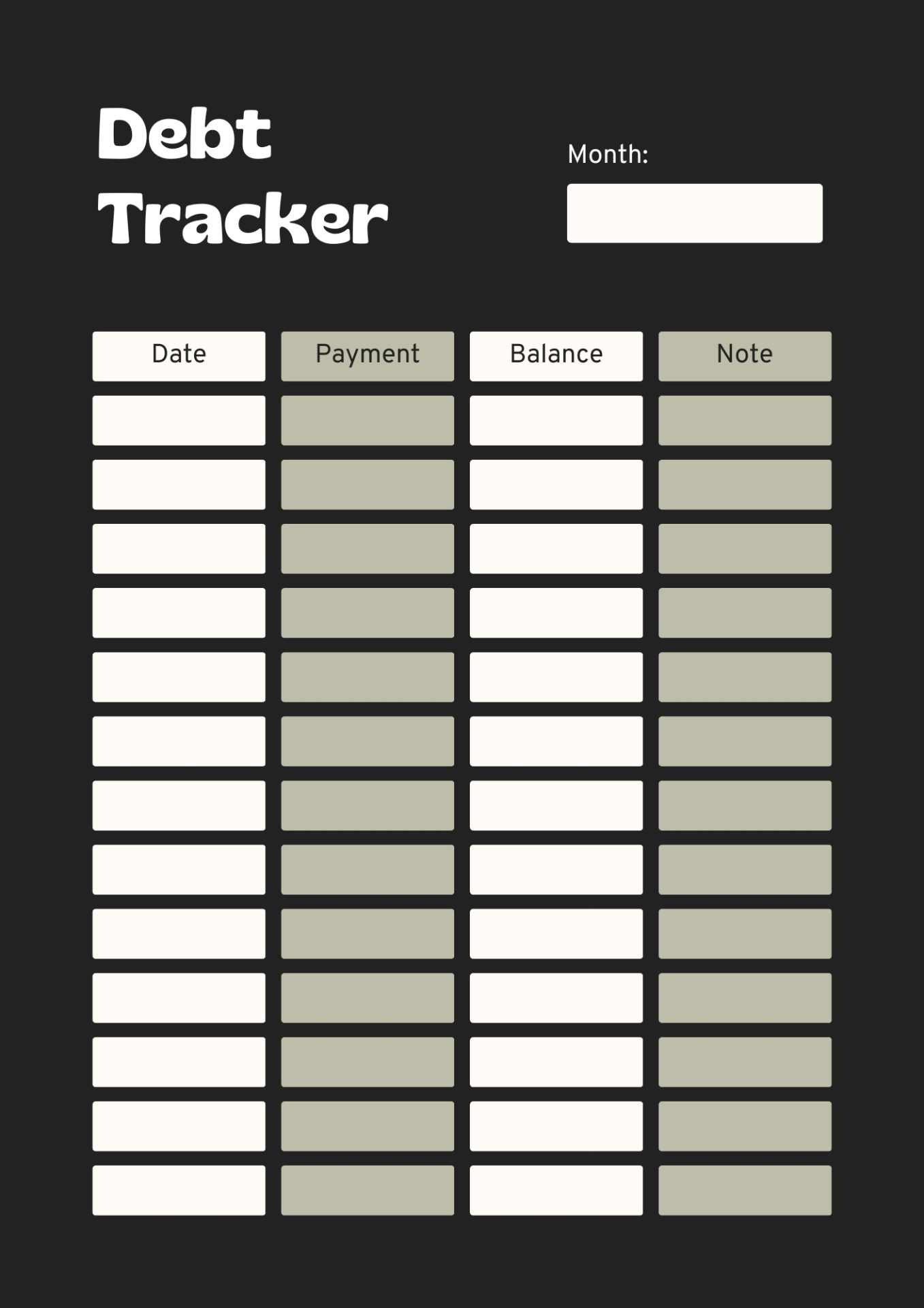 40 Free Printable Debt Trackers - Printaboles