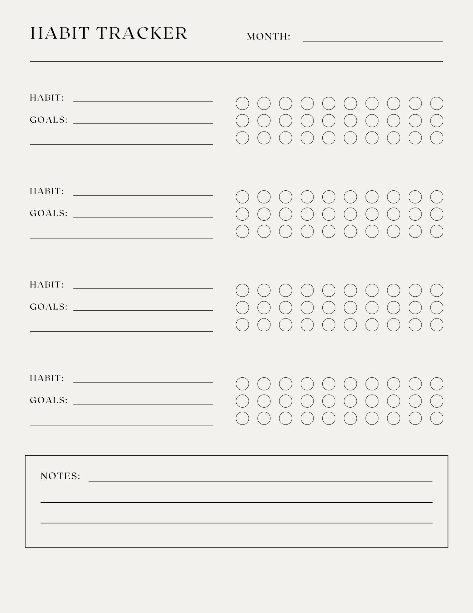 40 Free Printable Habit Trackers - Printaboles