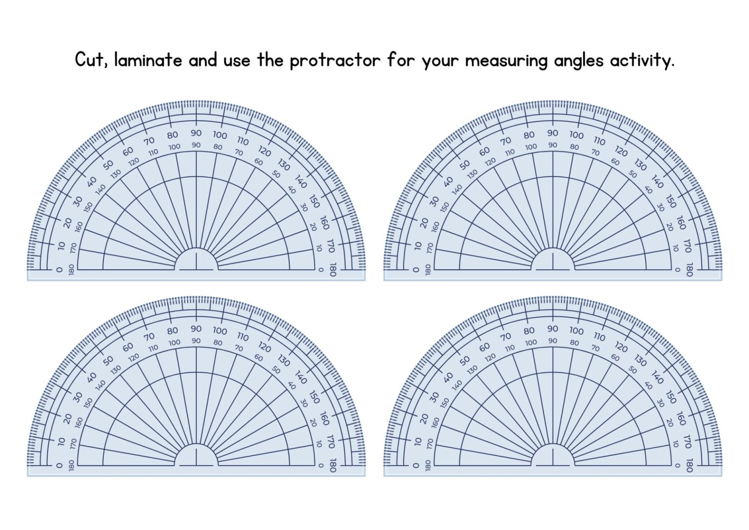 40 Free Printable Protractor Templates - Printaboles