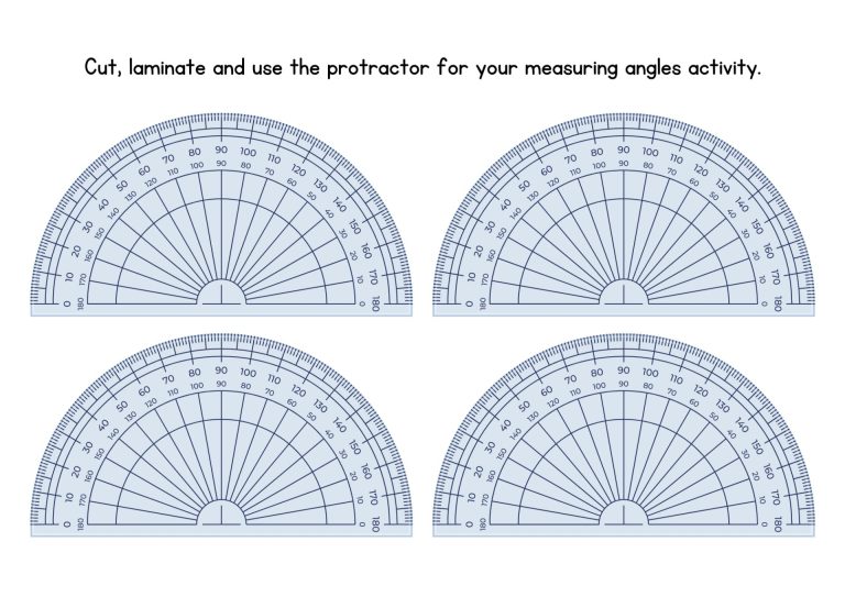 40 Free Printable Protractor Templates - Printaboles