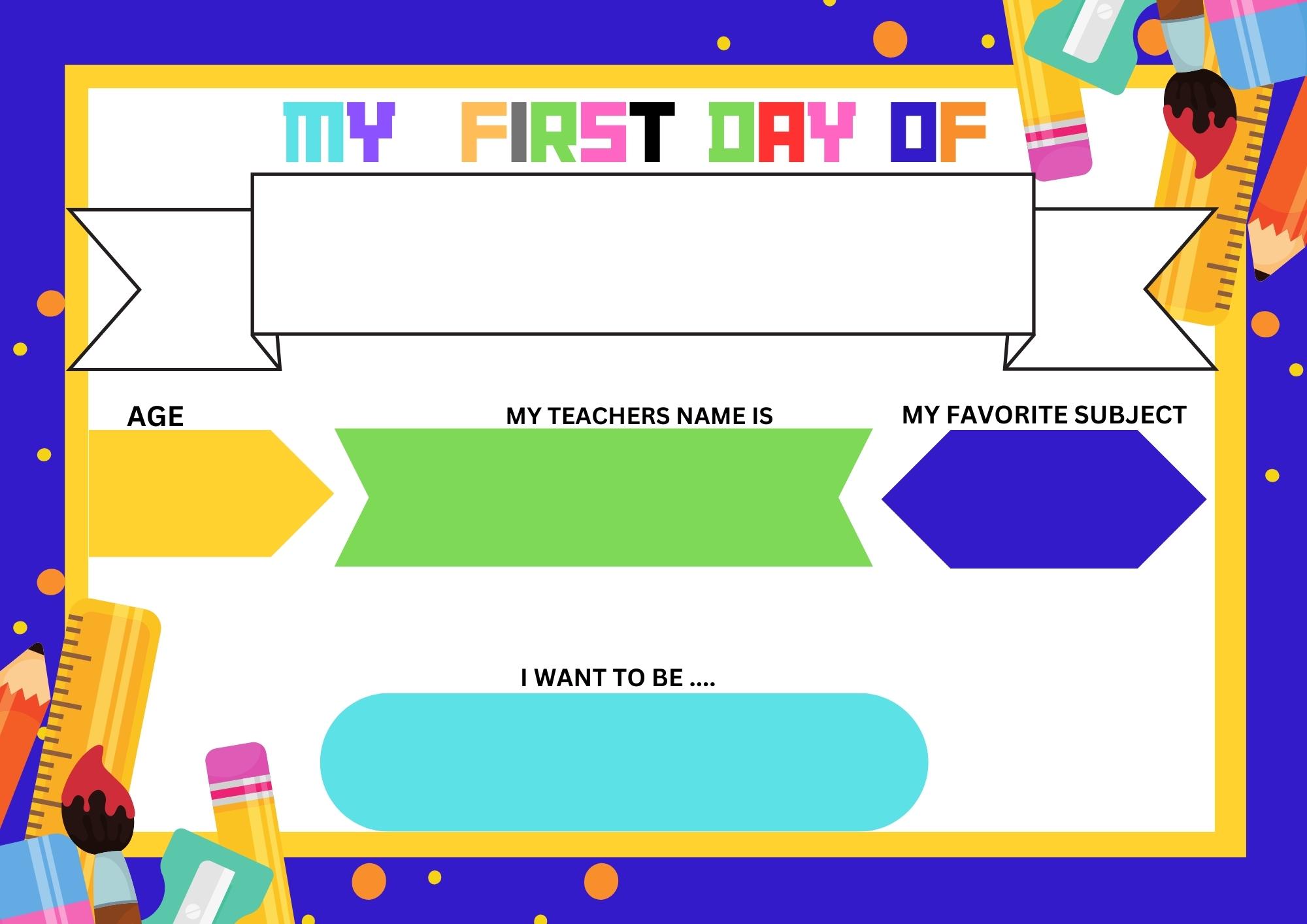 40 Free Printable First Day Of School Signs - Printaboles