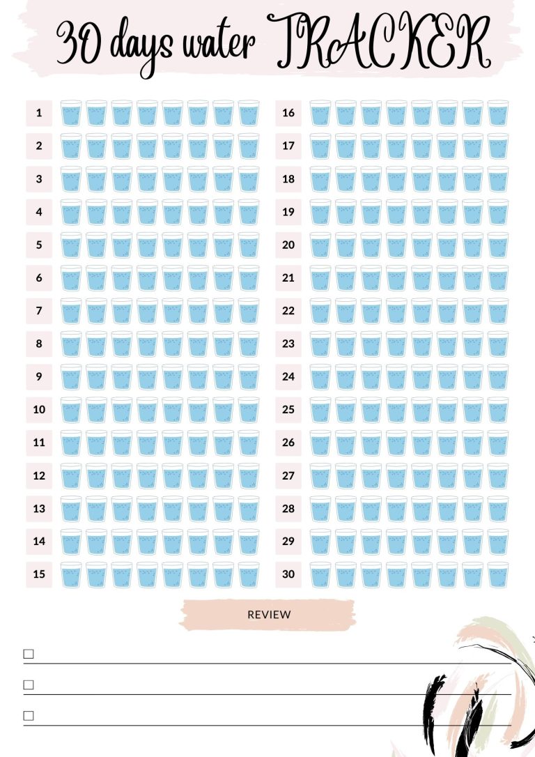40 Free Printable Water Trackers - Printaboles