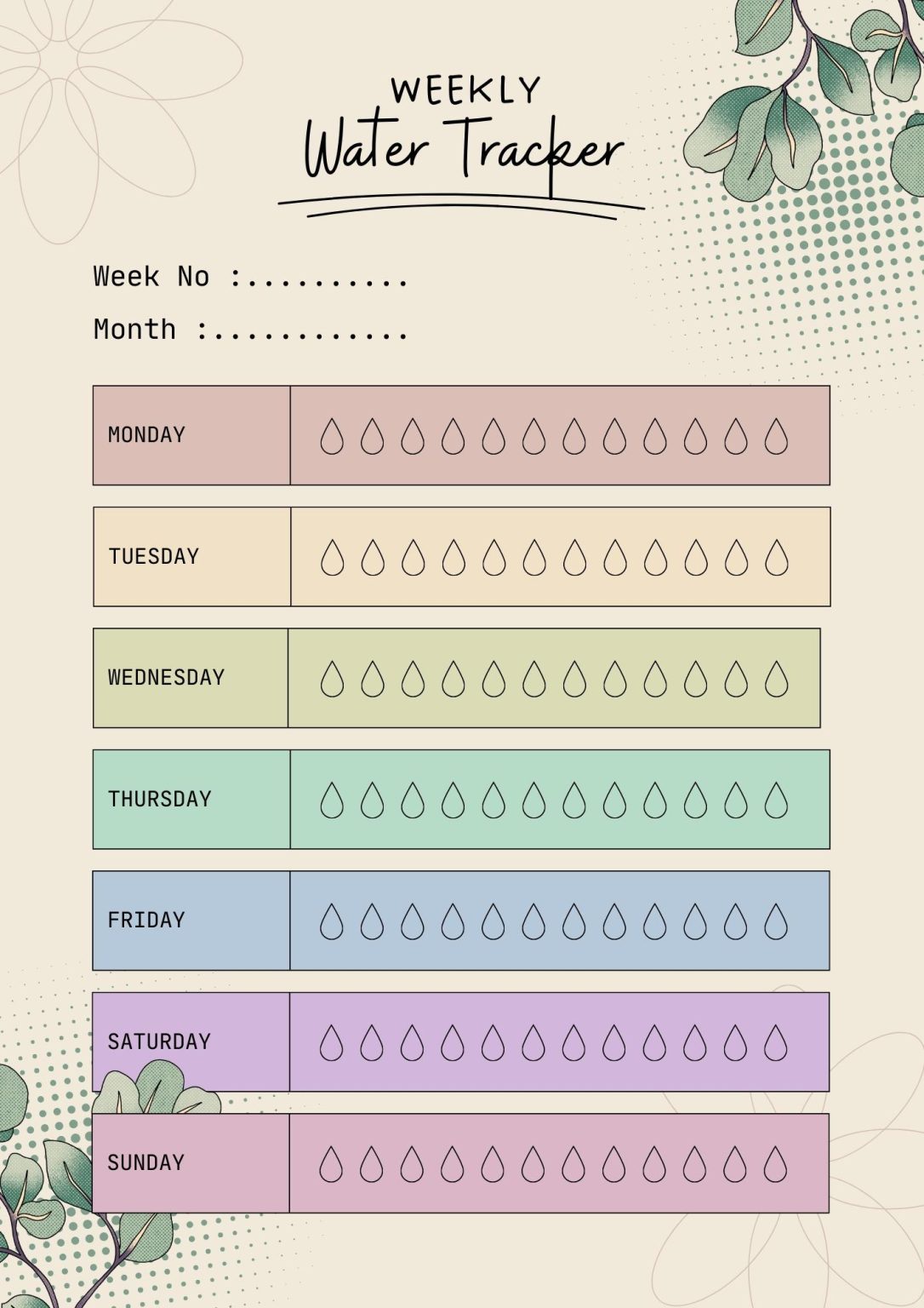 40 Free Printable Water Trackers - Printaboles