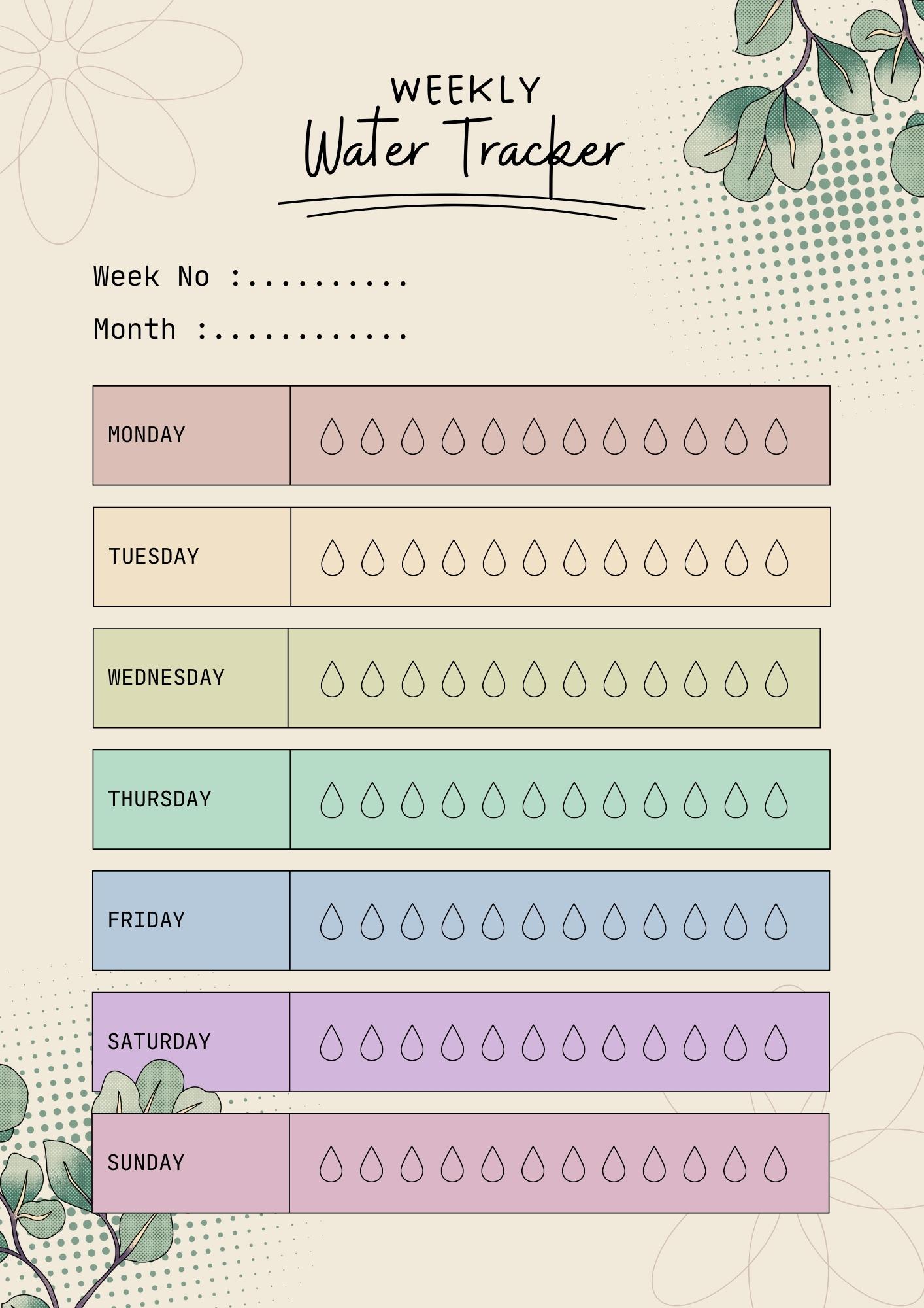 40 Free Printable Water Trackers - Printaboles