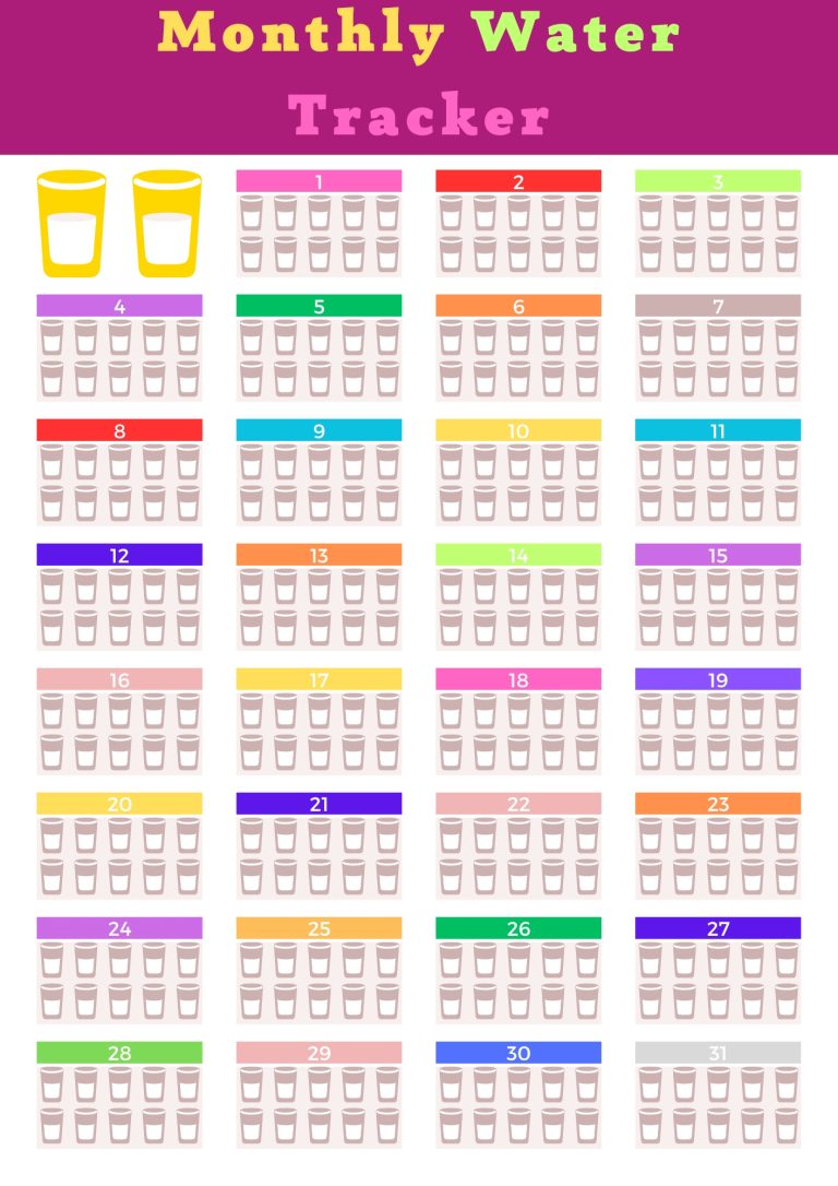 40 Free Printable Water Trackers - Printaboles
