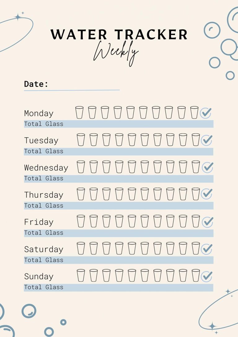 40 Free Printable Water Trackers - Printaboles