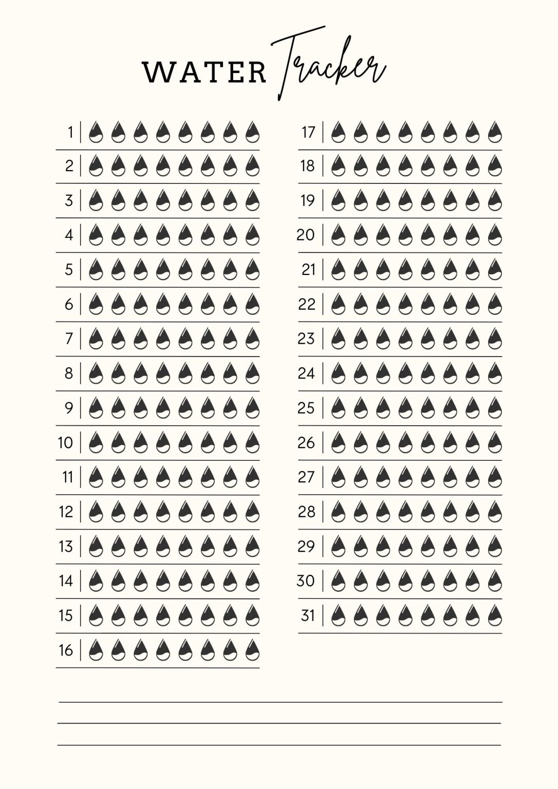 40 Free Printable Water Trackers - Printaboles