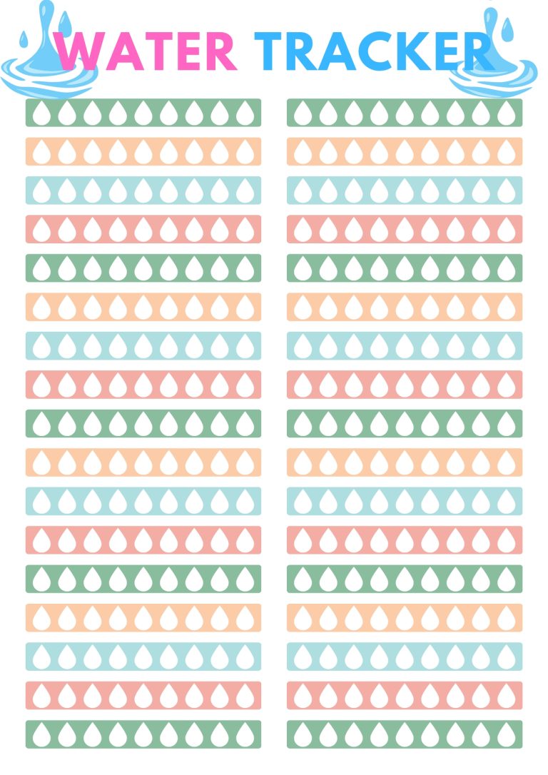 40 Free Printable Water Trackers - Printaboles