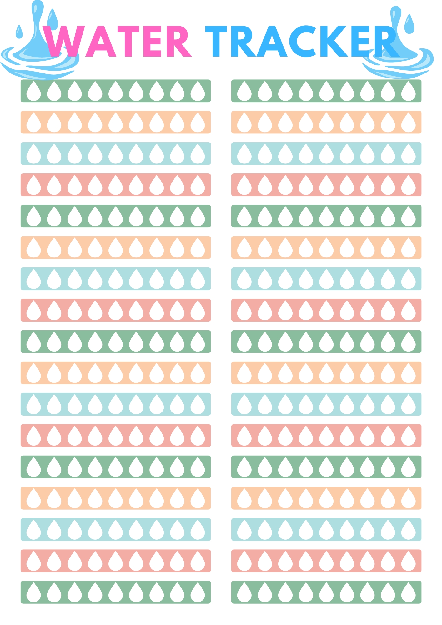 40 Free Printable Water Trackers - Printaboles