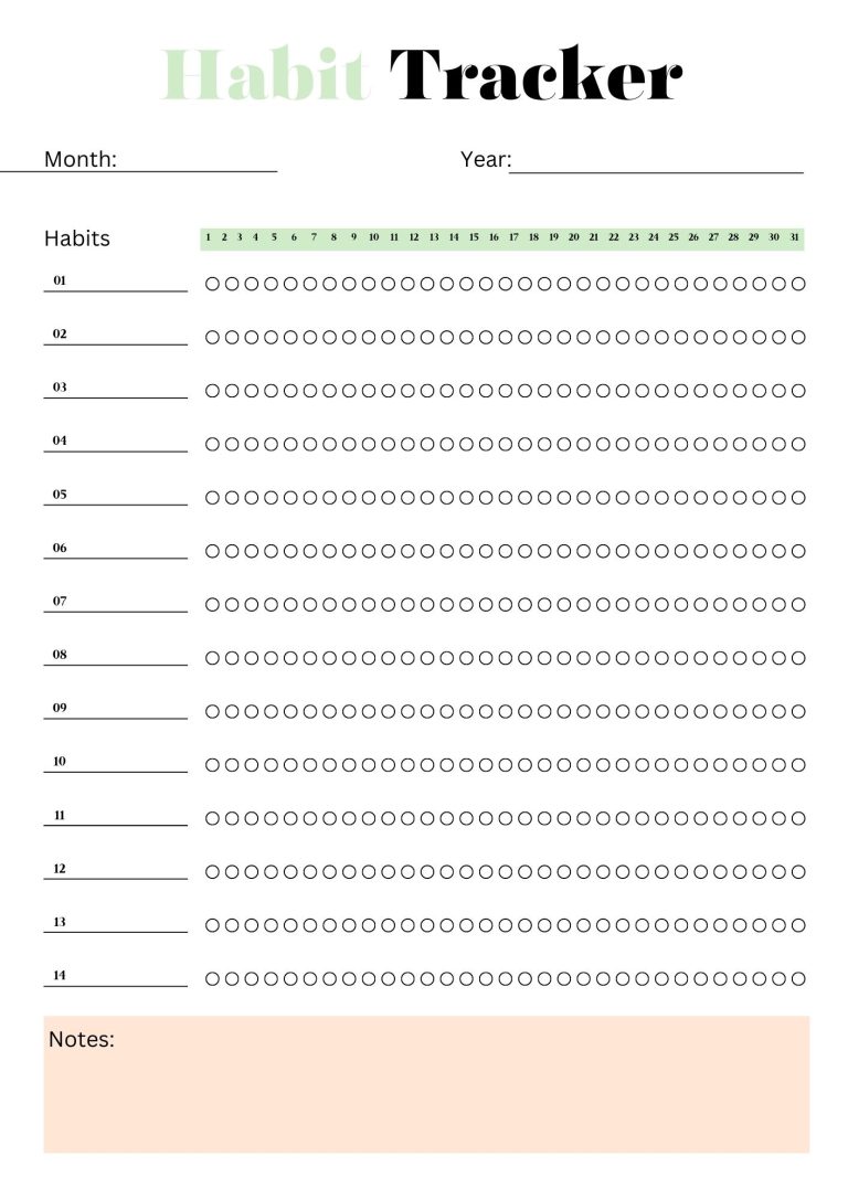 40 Free Printable Habit Trackers - Printaboles
