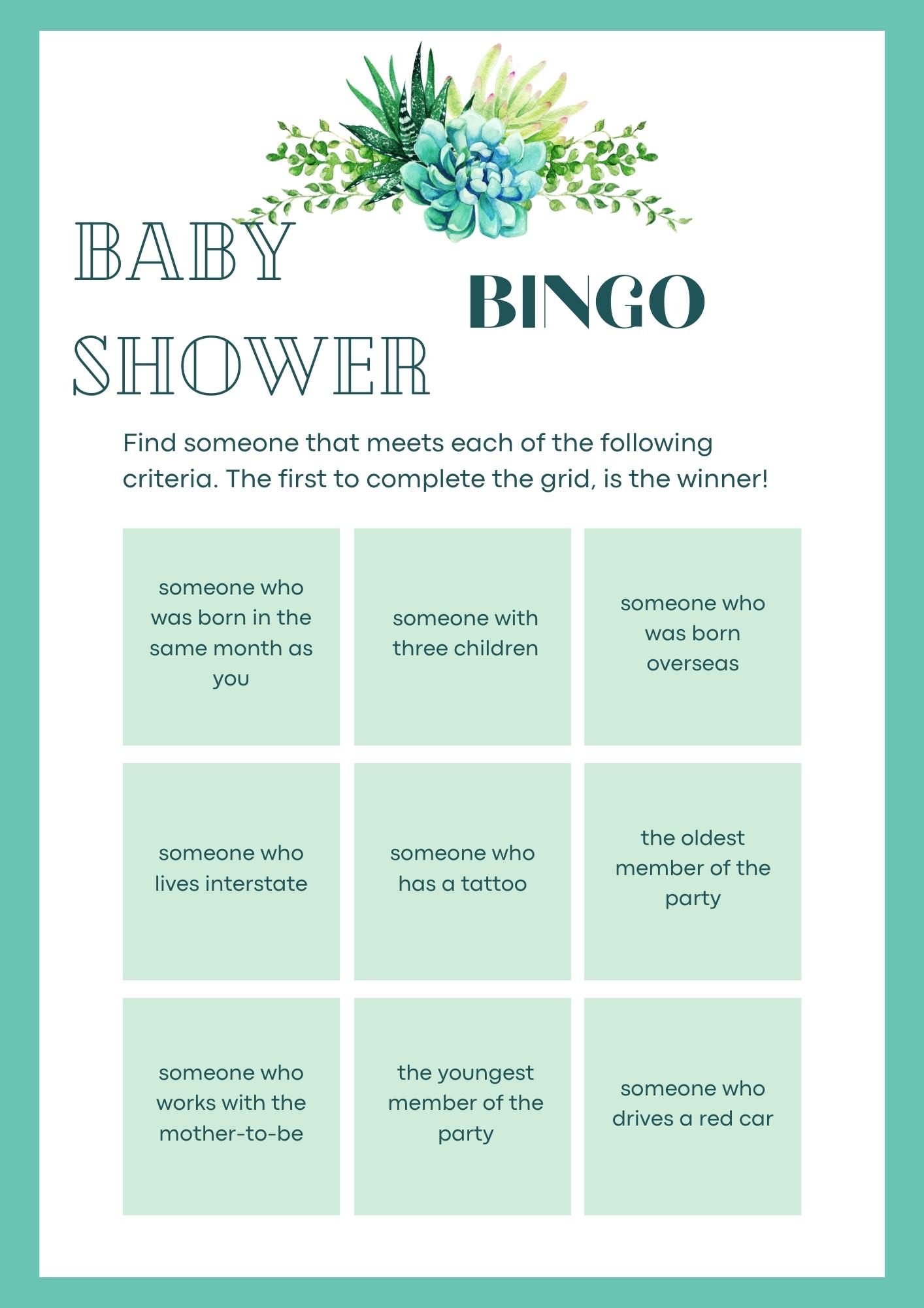 40 Free Printable Baby Shower Bingo - Printaboles