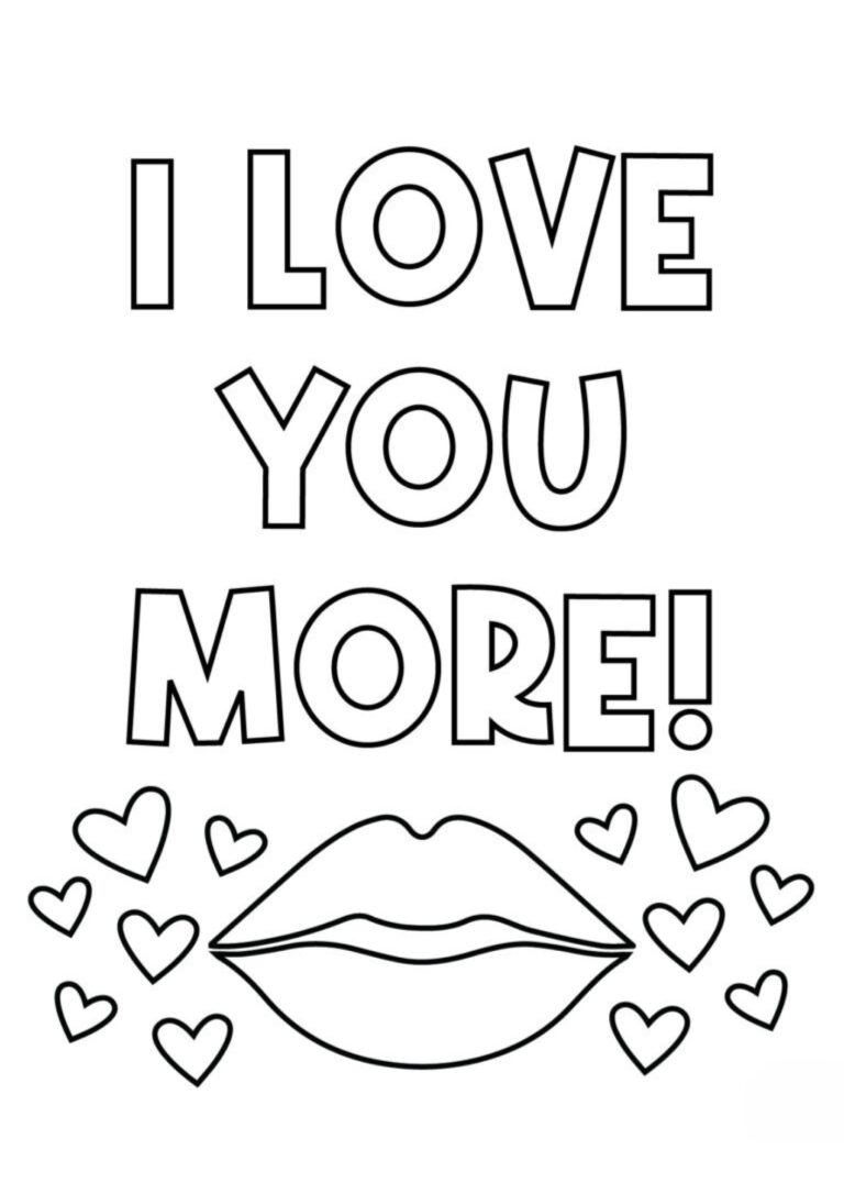 40 Free Printable I Love You Coloring Pages - Printaboles