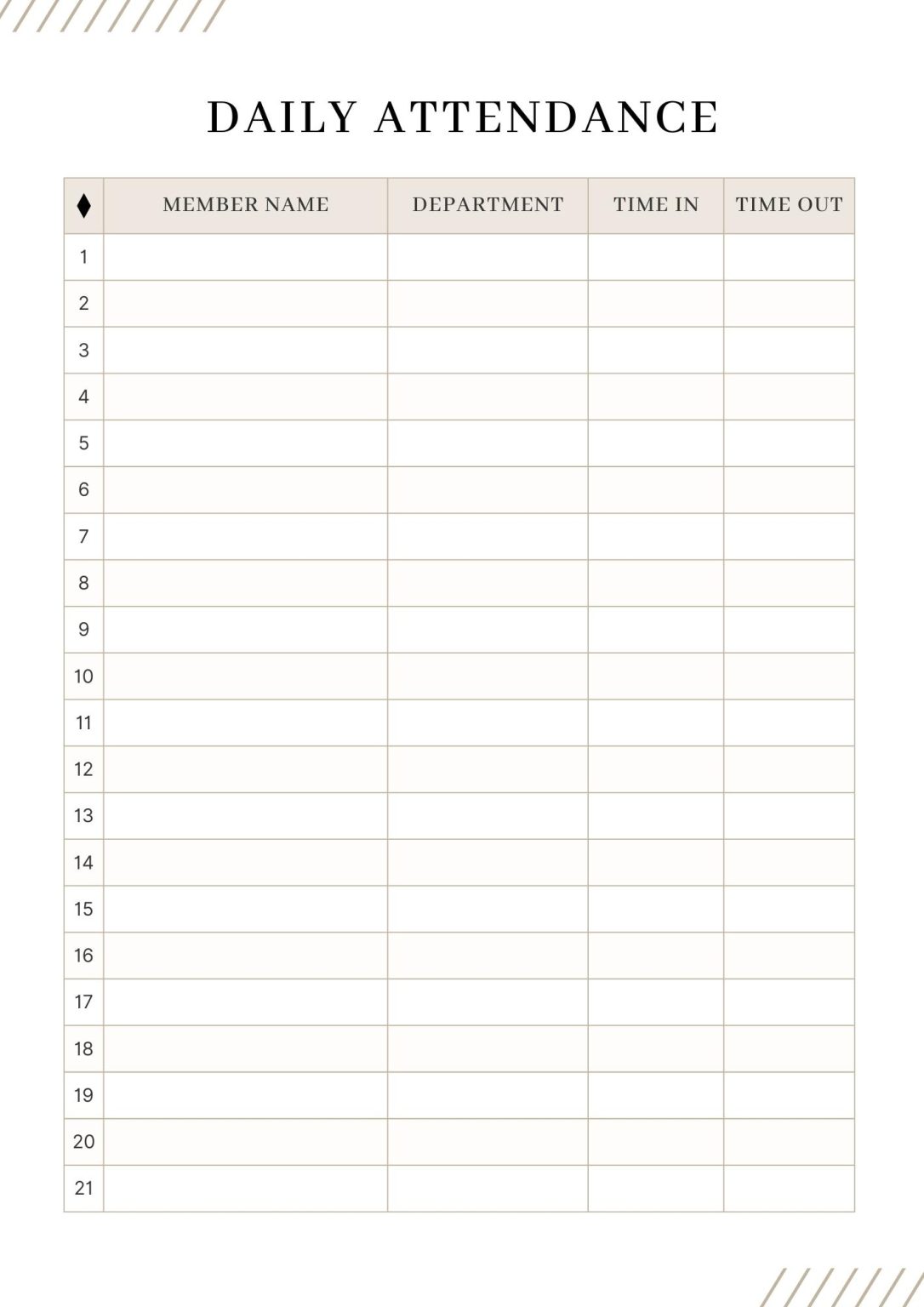 40 Free Printable Attendance Sheets - Printaboles
