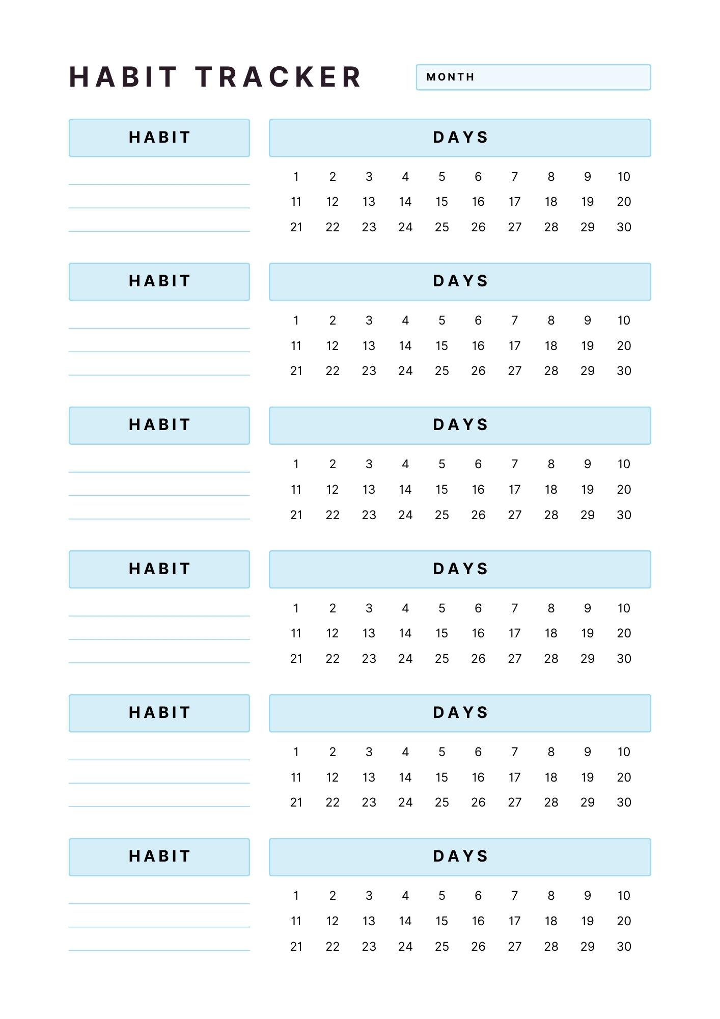 40 Free Printable Habit Trackers - Printaboles