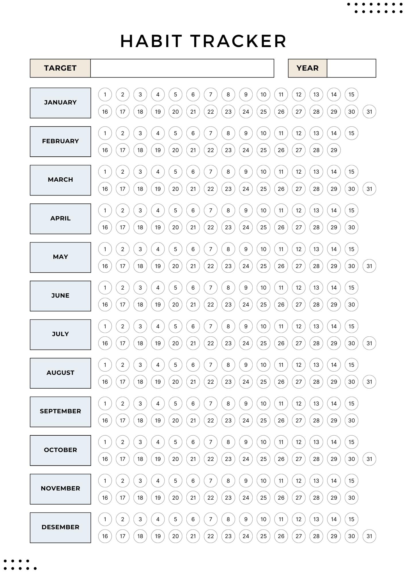 40 Free Printable Habit Trackers - Printaboles