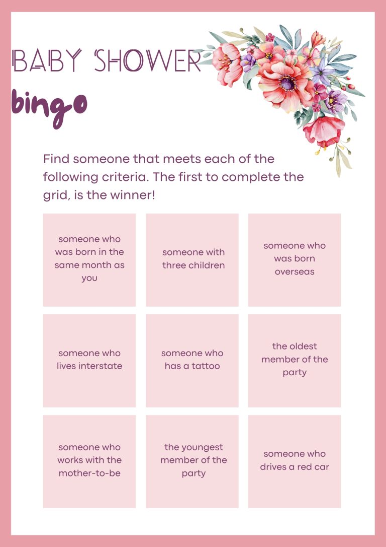 40 Free Printable Baby Shower Bingo - Printaboles
