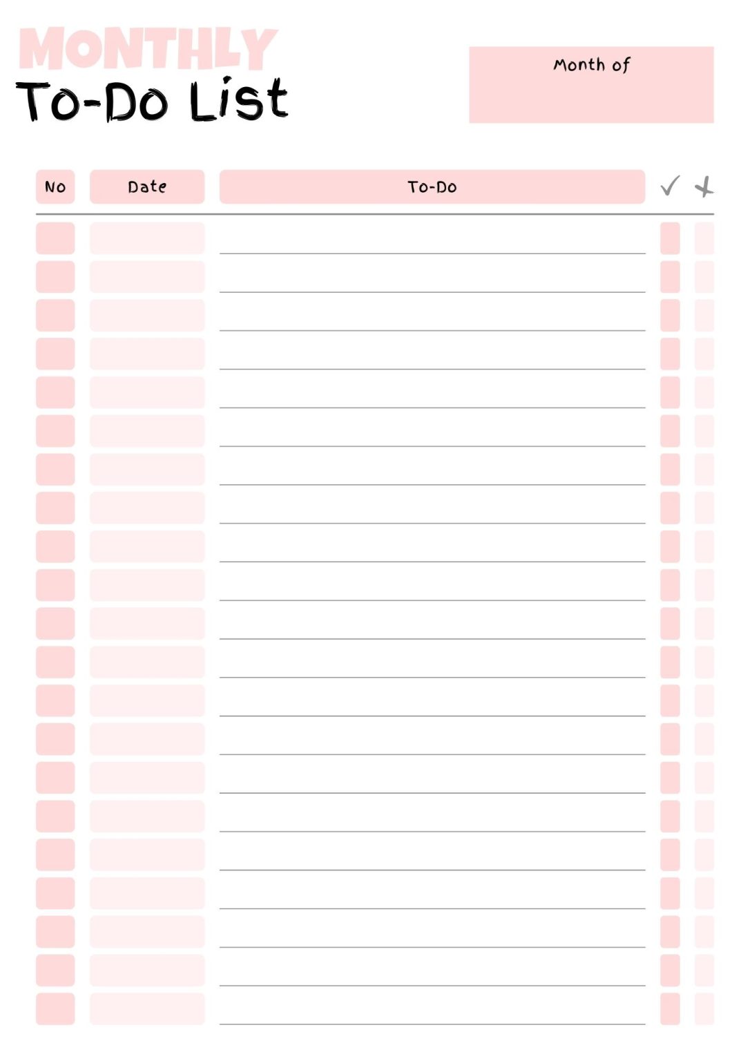 40 Free Printable Monthly To Do Lists | 2023 Calendar Schedule