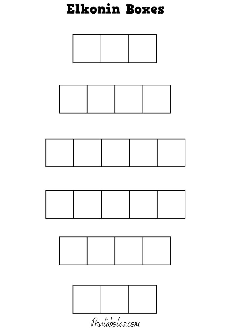 40 Free Printable Elkonin Boxes - Printaboles