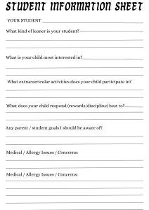 40 Free Printable Student Information Sheets - Printaboles