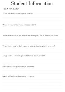 40 Free Printable Student Information Sheets - Printaboles