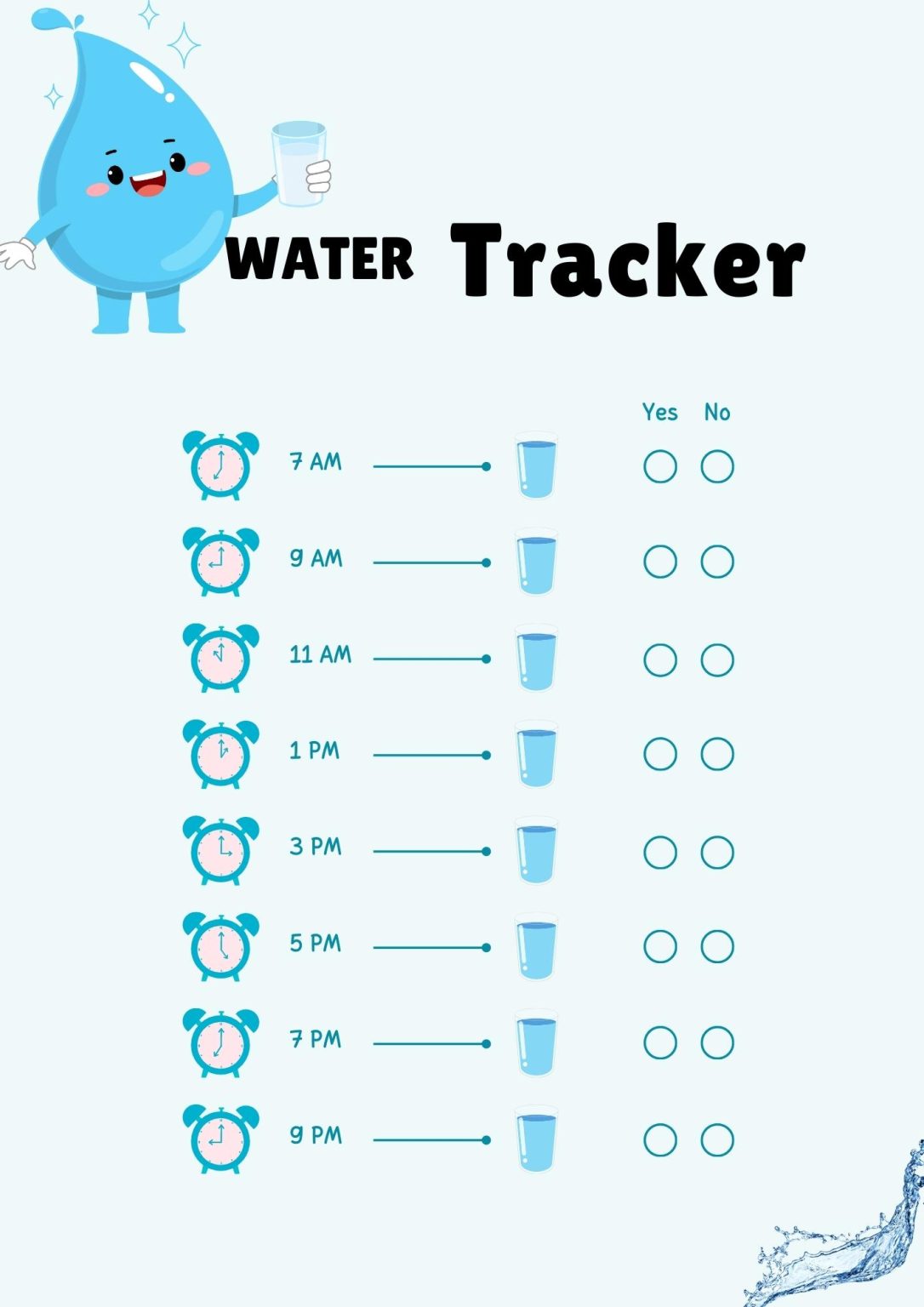 40 Free Printable Water Trackers - Printaboles