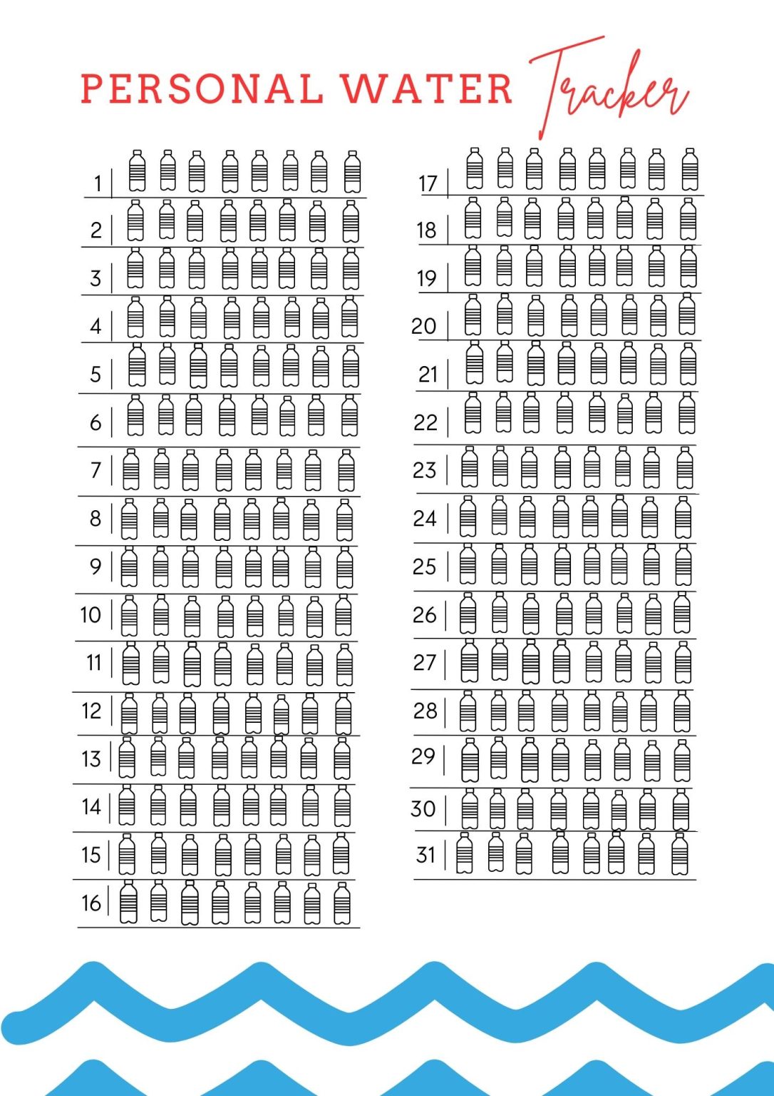 40 Free Printable Water Trackers - Printaboles