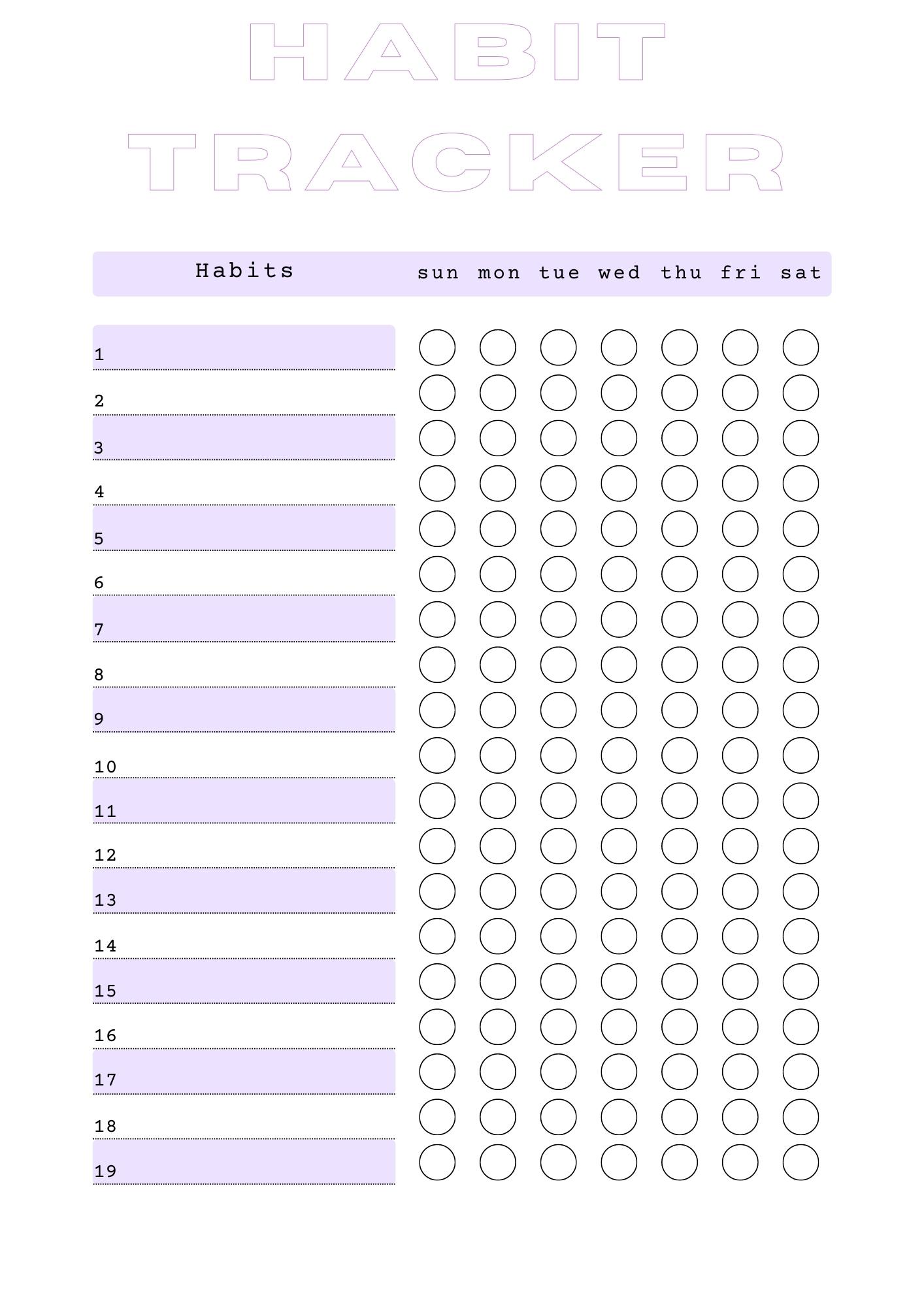 40 Free Printable Habit Trackers - Printaboles