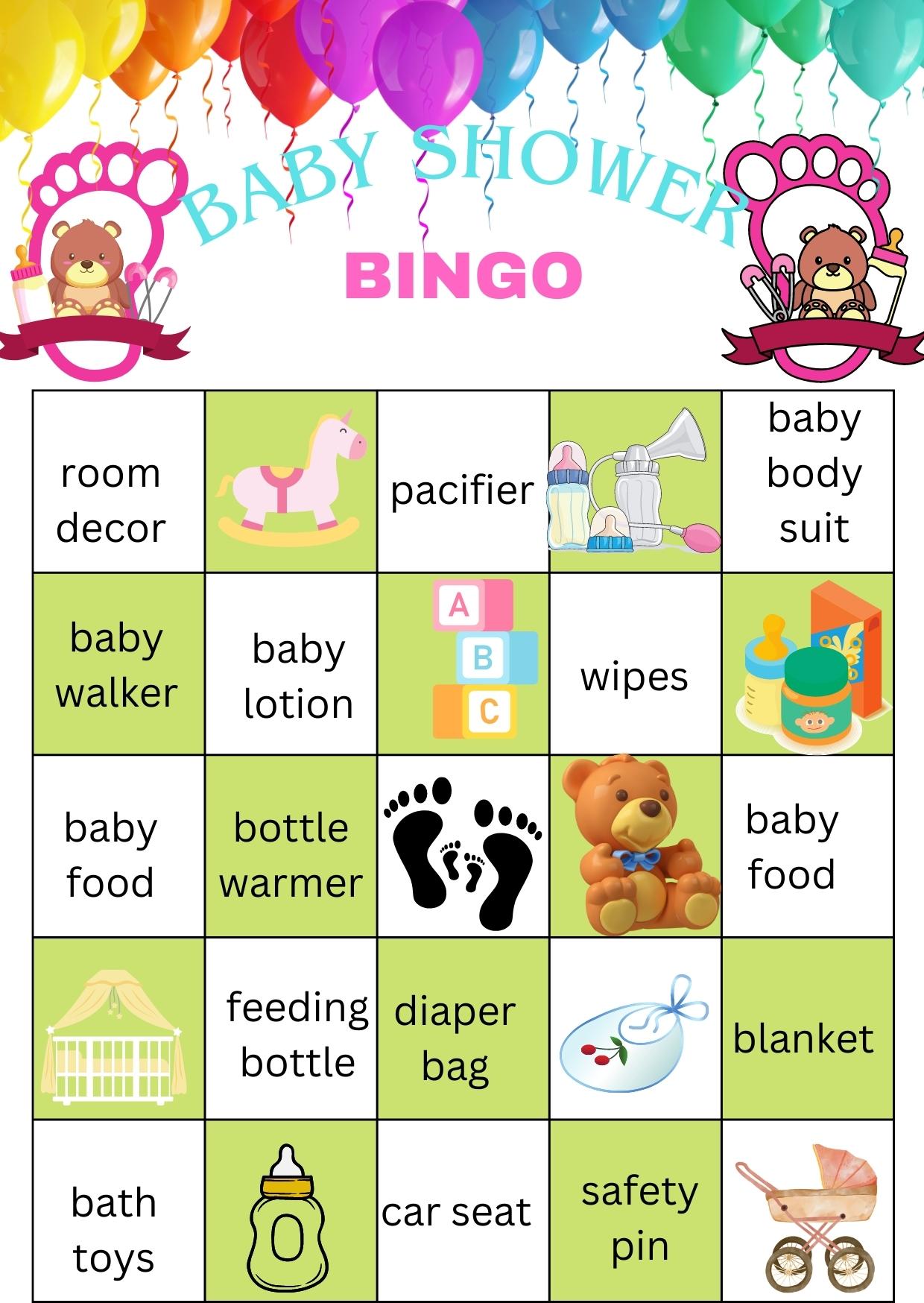 40 Free Printable Baby Shower Bingo - Printaboles